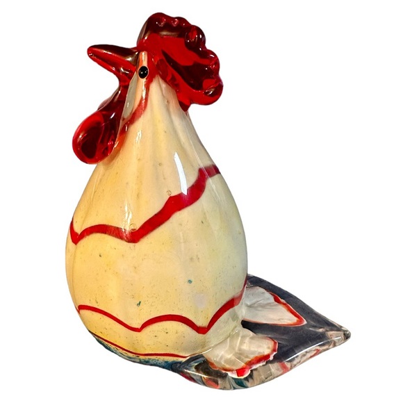 Source Unknown | Accents | Vintage Murano Style Red White Hand Blown ...